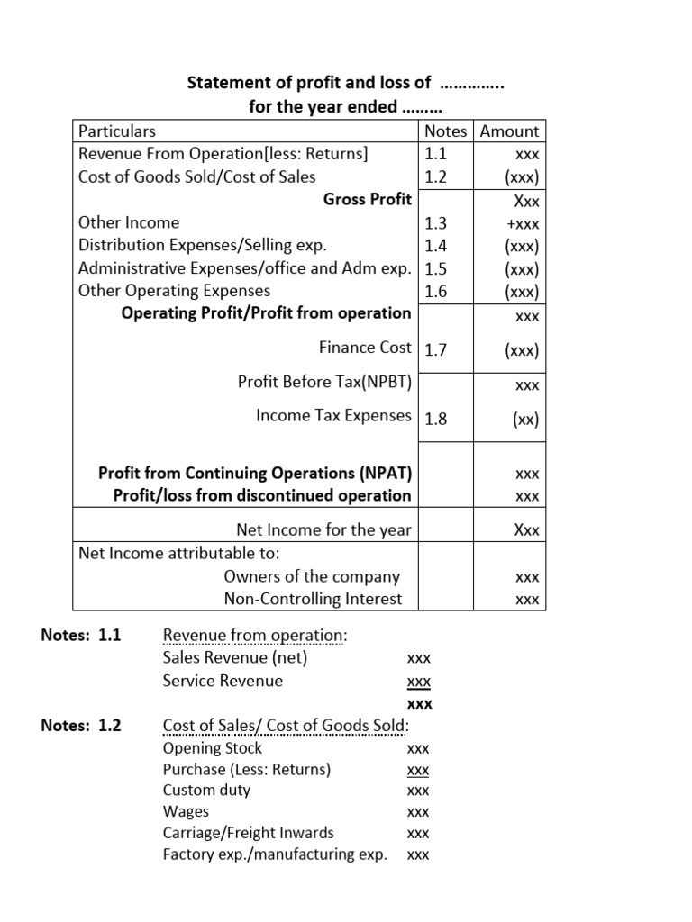 Profit and Loss Statement Overview | PDF | Expense | Balance Sheet
