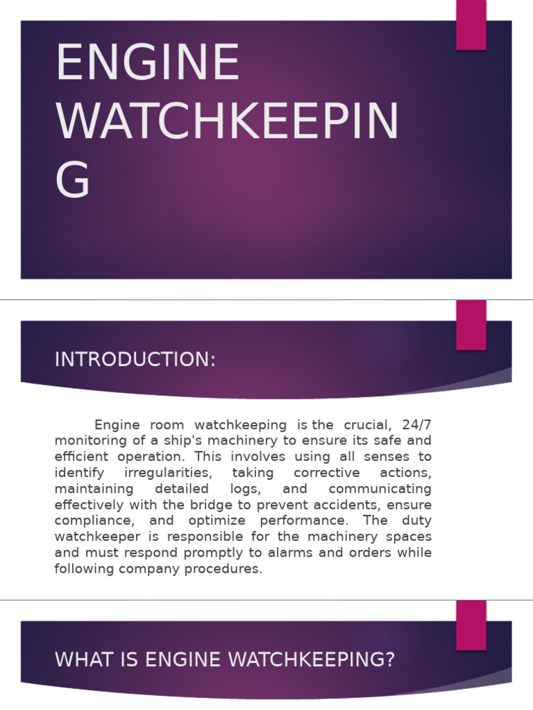 Engine Watchkeeping | PDF | Sailor | Shipping