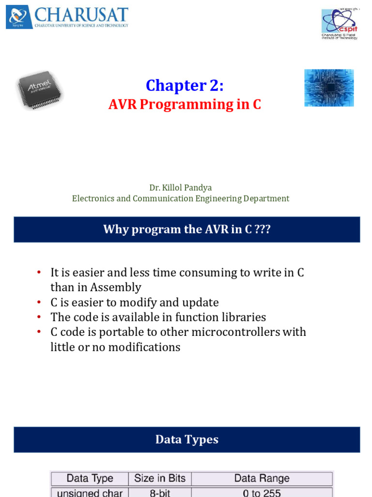 CH - 2 - C Programming in AVR | PDF