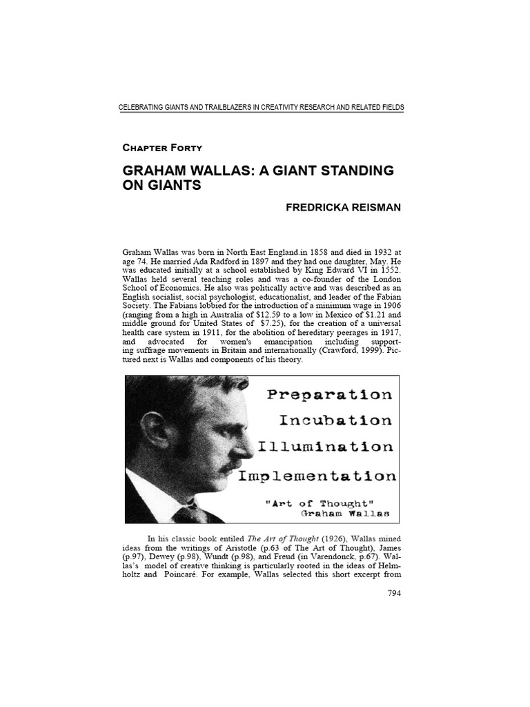 Wallas's Four Stages of Creativity | PDF | Creativity | Thought