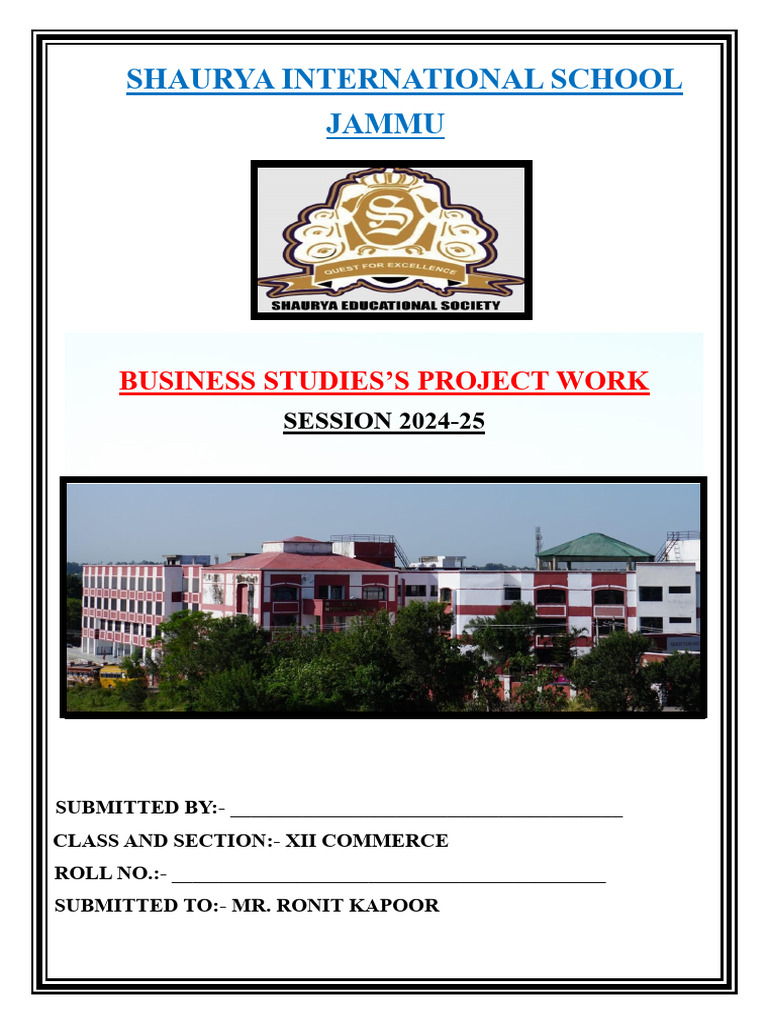 Grade 12 Project Work Business Studies | PDF | Retail