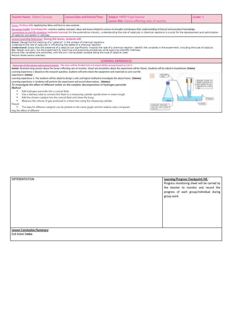 G9 Triple Science - Catalyst | PDF | Catalysis | Experiment