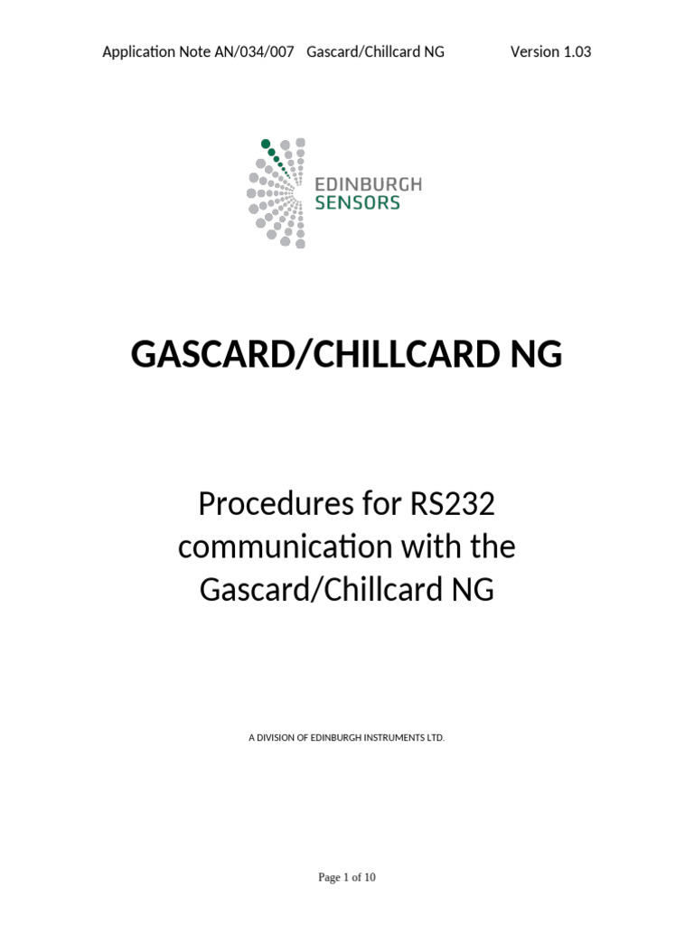 Application Note AN034-7-V1.03 Procedures For NGA RS232 Communicationv1 ...