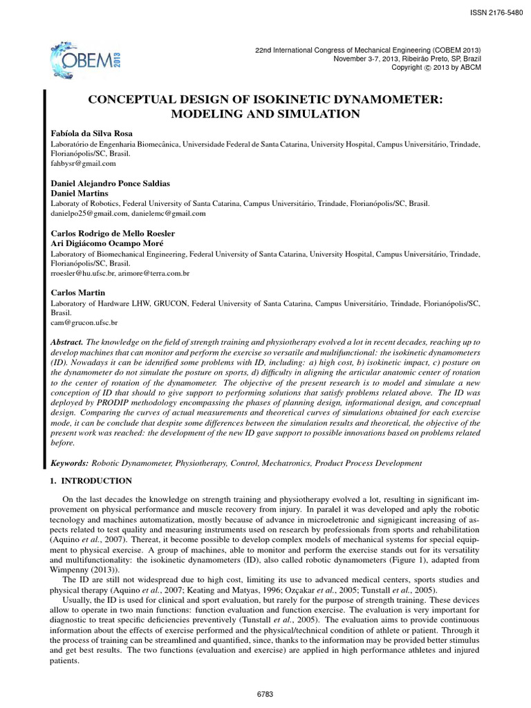 Isokinetic Dynamometer Design and Simulation | PDF | Physical Therapy ...