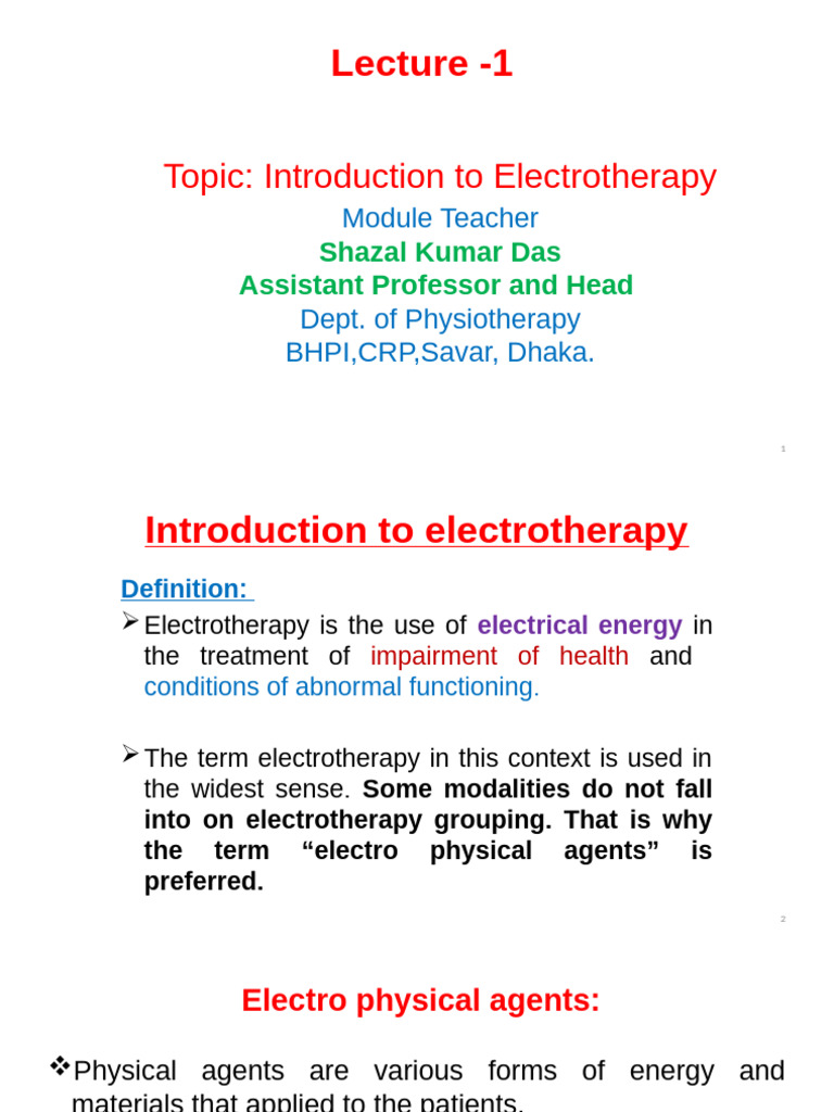 Introduction to Electrotherapy Basics | PDF | Physical Therapy | Pain