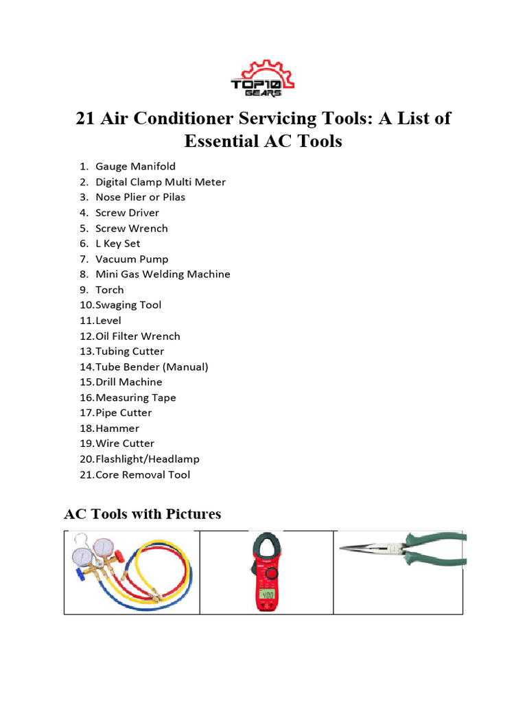 AC Tools Name List | PDF