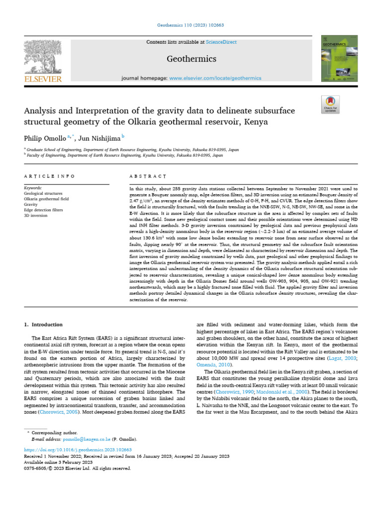 Analysis and Interpretation of The Gravity Data To Delineate Subsurface ...