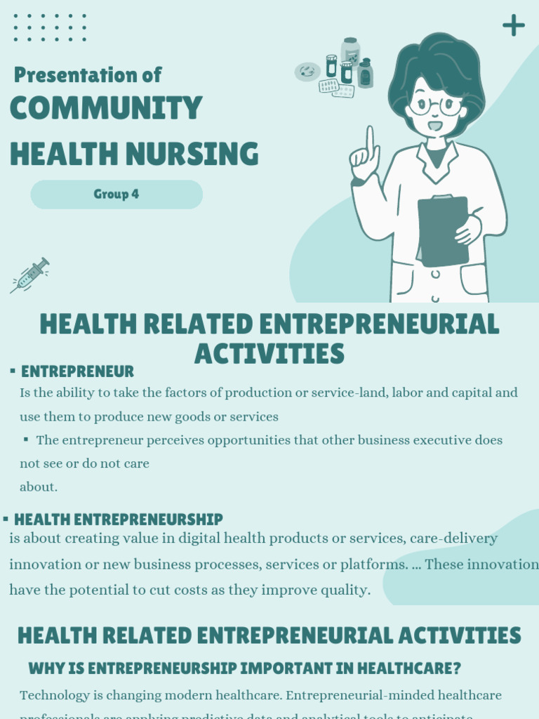 Group 9-Health Related Entrepreneurial Activities in The Community ...