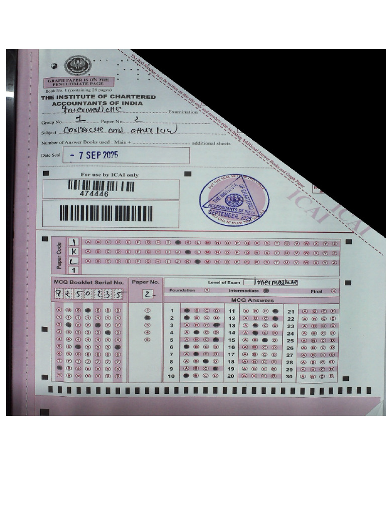 Ca Inter Answer Sheet | PDF
