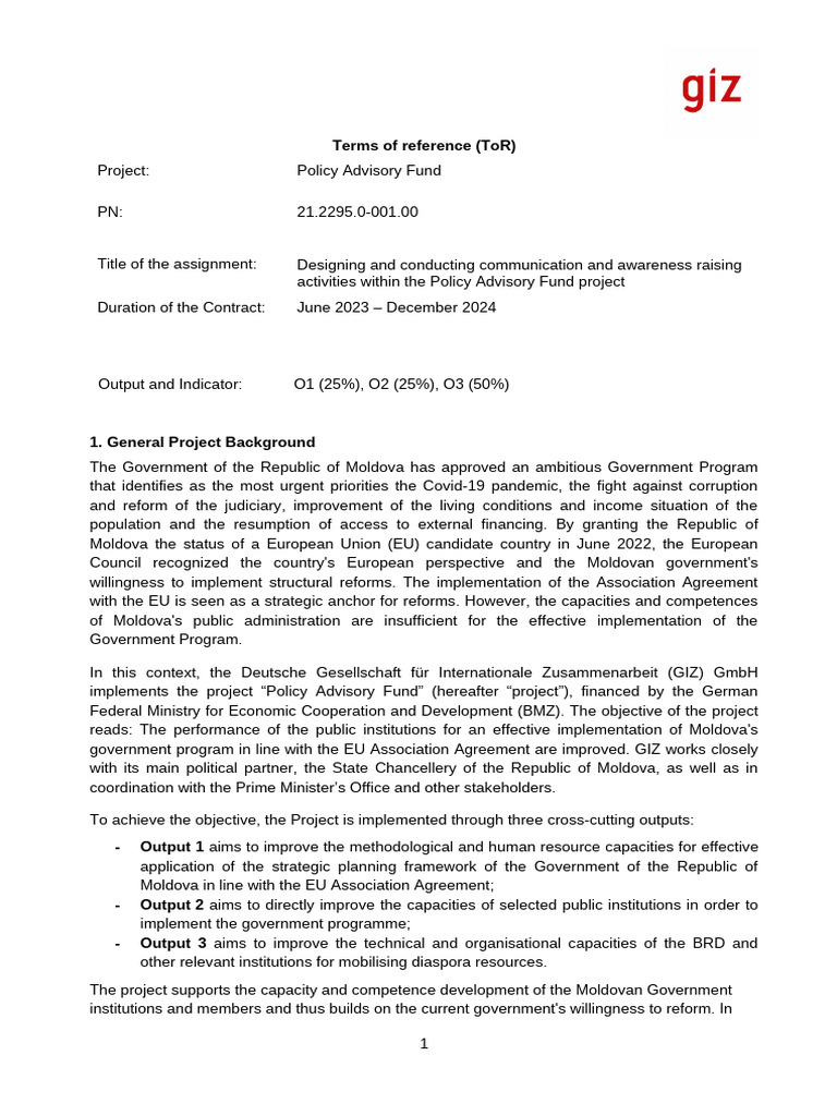 ToR Local communication company_PAF | PDF | Moldova