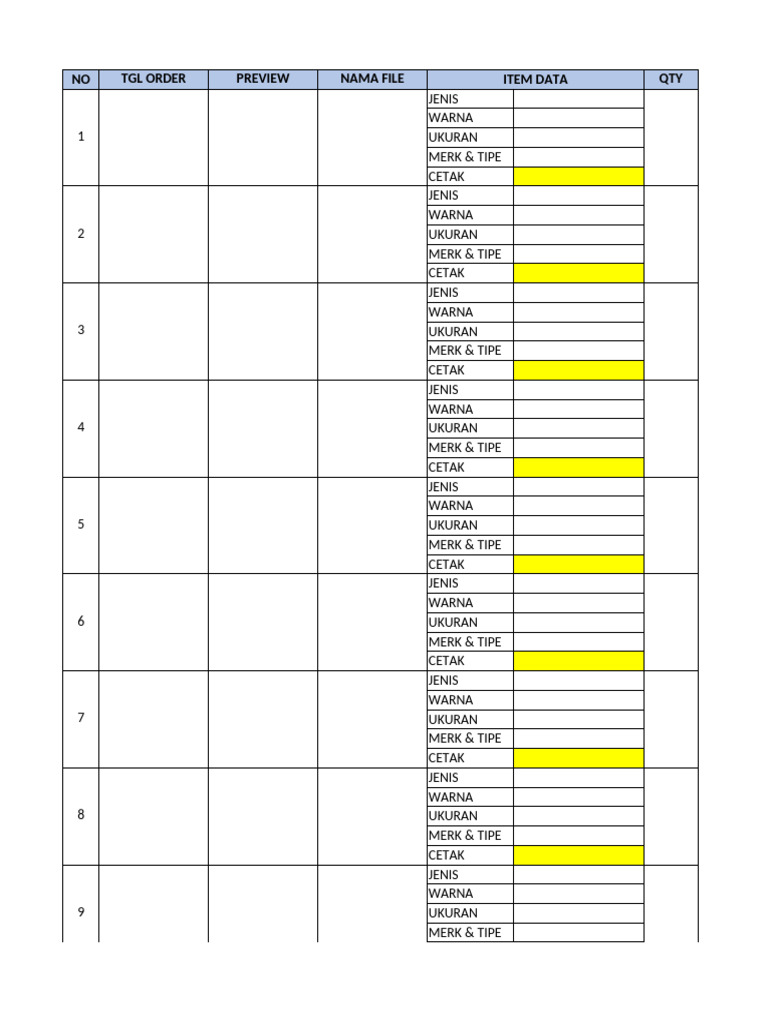 Form Rekapan | PDF