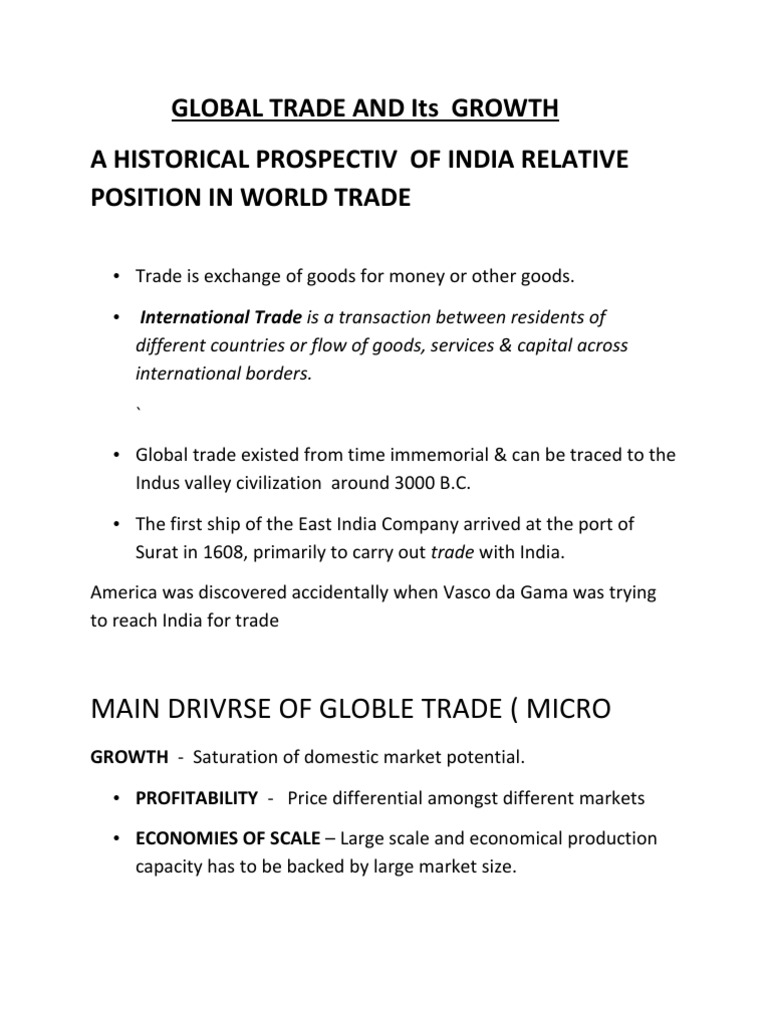 India's Position in Global Trade: A Historical Perspective on Growth ...