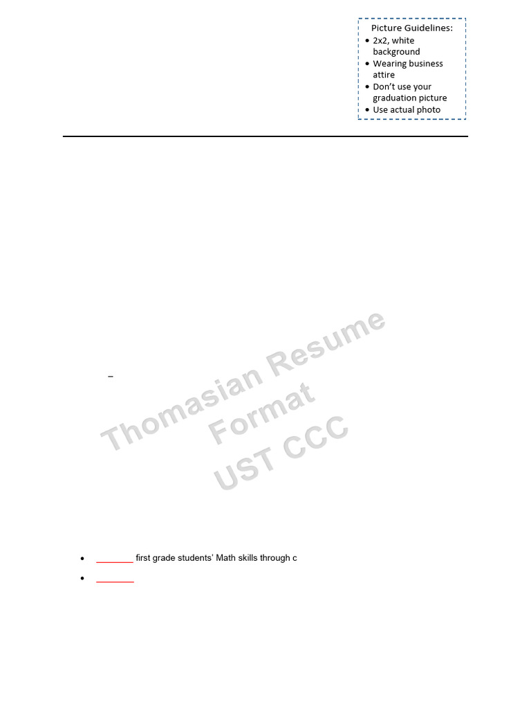 Resume Format Guidelines | PDF | Résumé