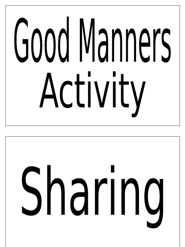 Good Manners Activity | PDF