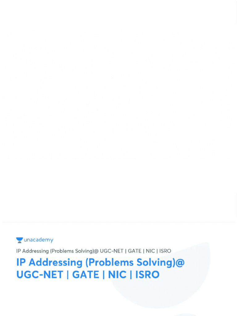 IP Addressing Problems Solving UGCNET GATE NIC ISRO No Anno | PDF