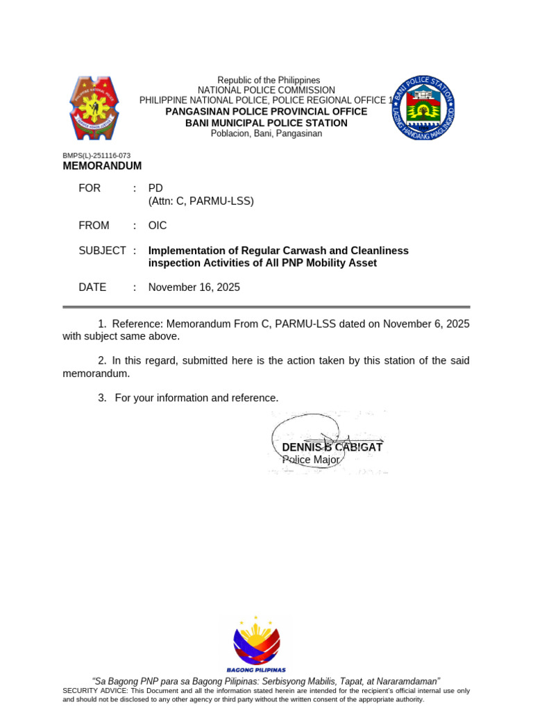 Implementation of Regular Carwash and Cleanliness Inspection Activities ...