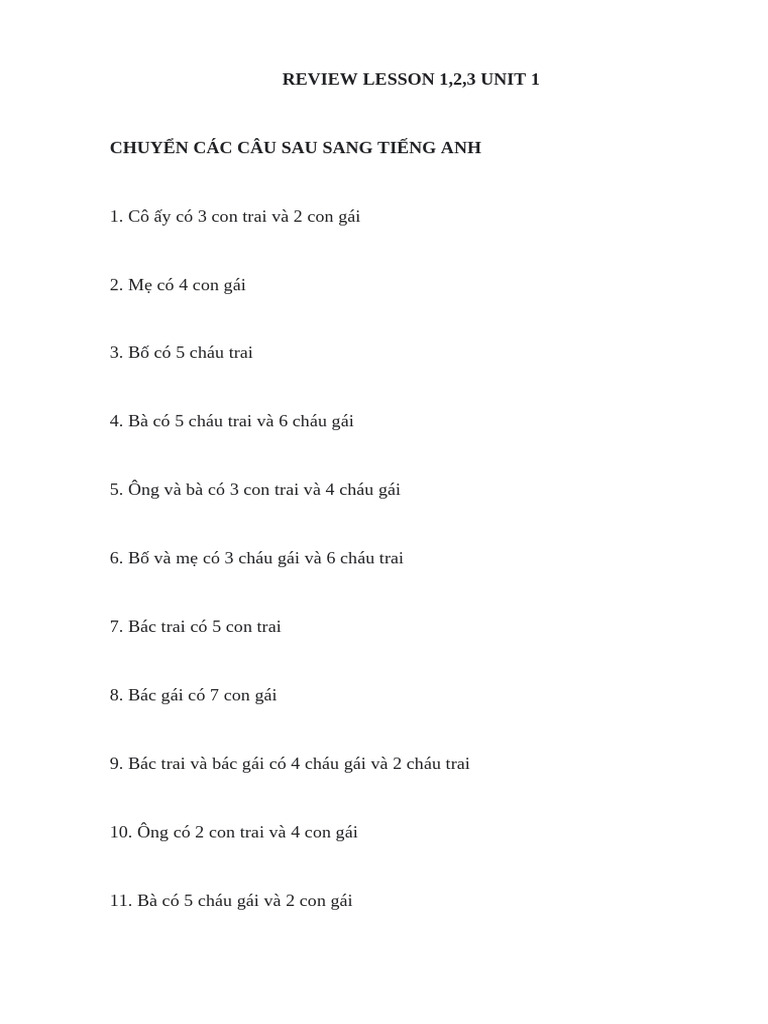 Review l1,2,3 Unit 1 Ww5 | PDF