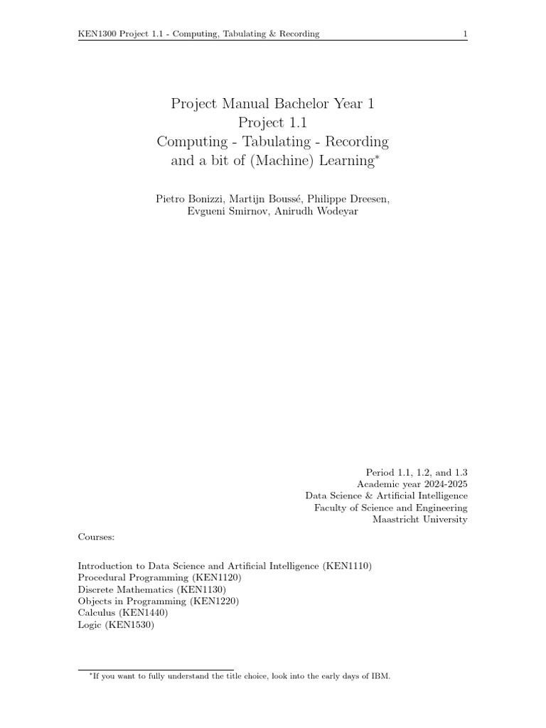 Project 1-1 DSAI - Computing - Tabulating - Recording and A Bit of ...