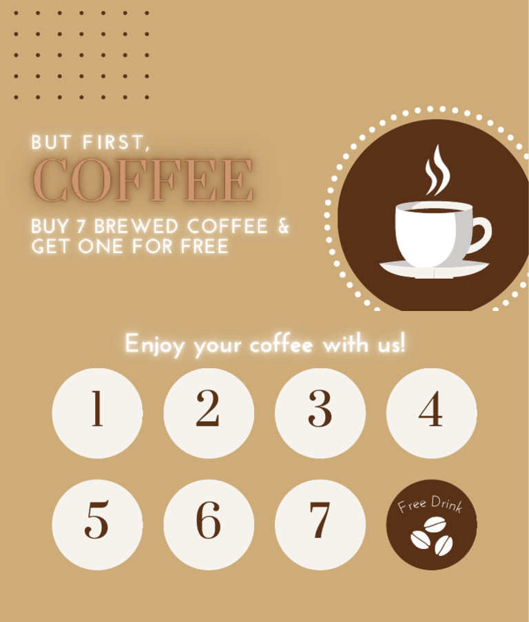 Brown Modern Coffee Shop Loyalty Card | PDF