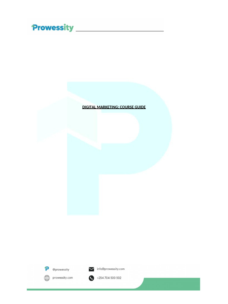 Course Outline - Digital Marketing | PDF | Digital Marketing | Marketing