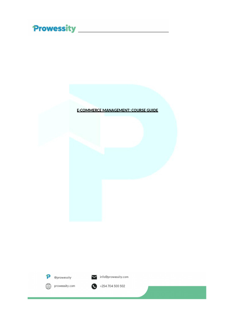 E-commerce Management Course Guide | PDF | E Commerce | Marketing