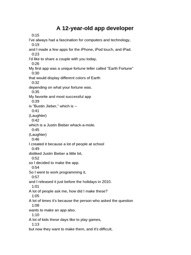 Young App Developer's Journey | PDF | Apple Inc. | I Phone