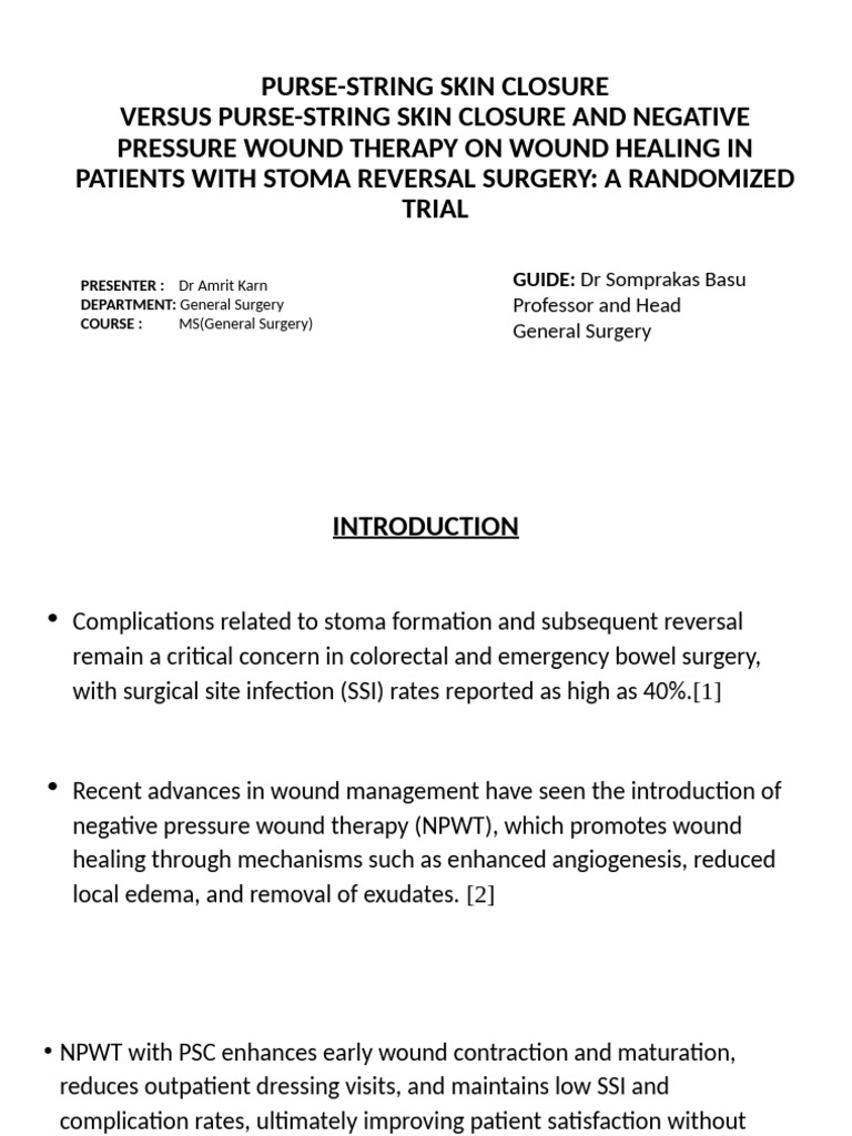 Final Ppt Dr Amrit Karn Thesis Protocol Presentation Final | PDF | Wound | Surgery