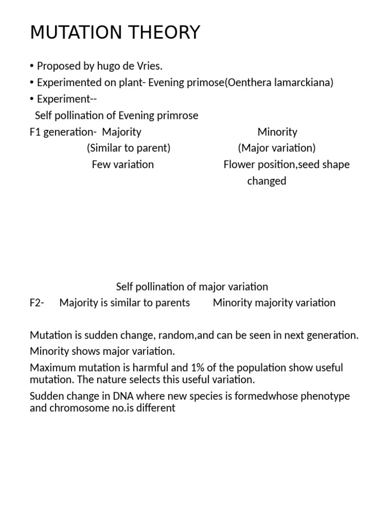 7.mutation Theory | PDF | Evolution | Gene