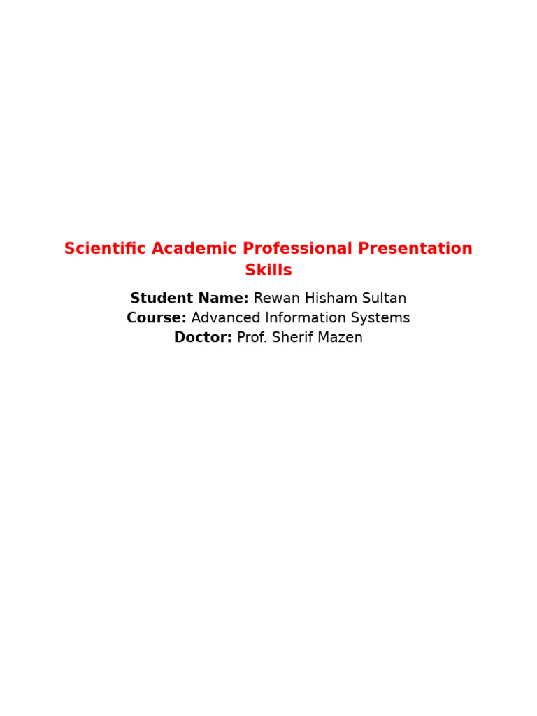 Scientific Academic Professional Presentation Skills | PDF ...