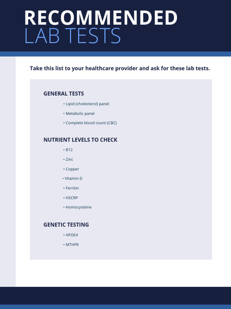 Amen University - Concussion Recommended - Lab - Tests - Recommended ...