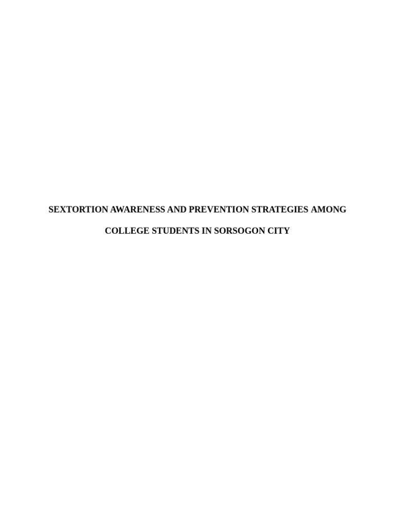 Sextortion Awareness and Prevention Strategies | PDF | Focus Group ...