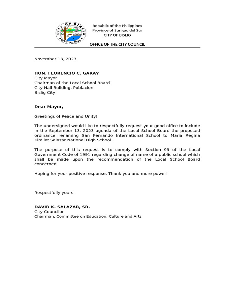 Letter To LSB | PDF