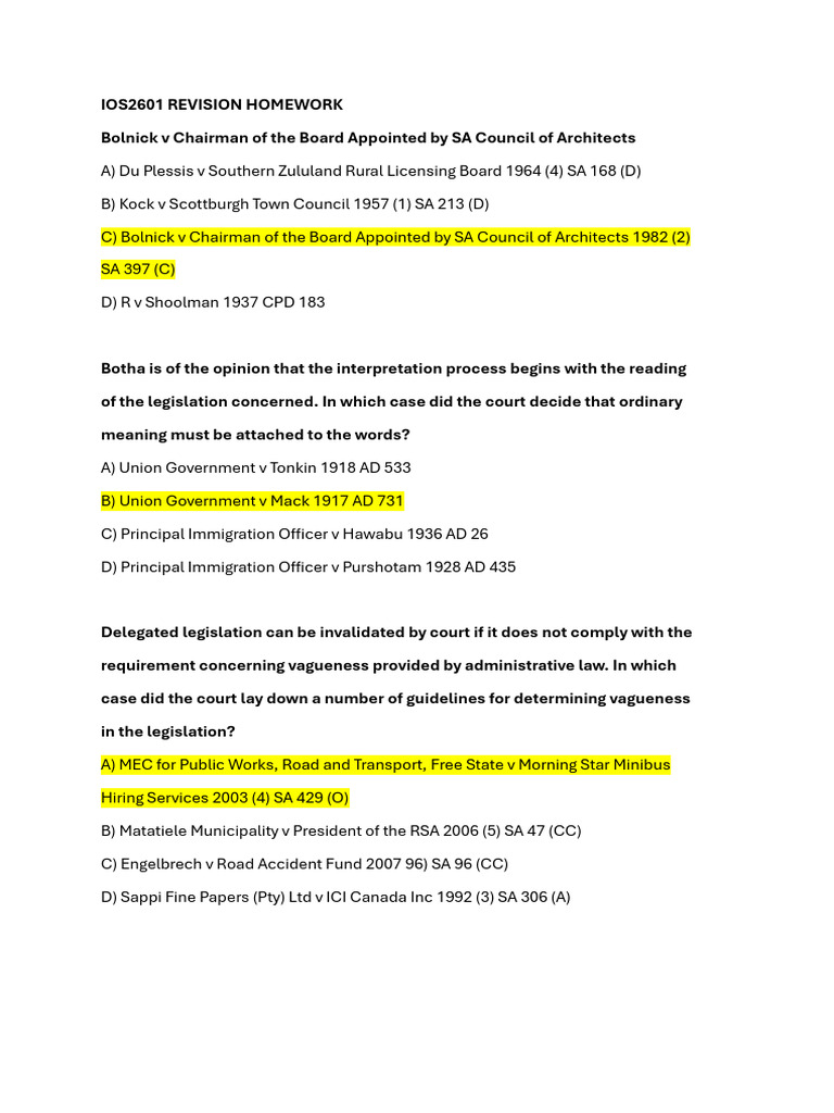Homework Questions | PDF | Plain Meaning Rule | Statutory Interpretation
