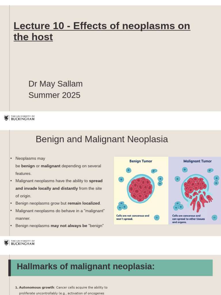 Neoplasms: Host Effects and Symptoms | PDF | Neoplasms | Metastasis