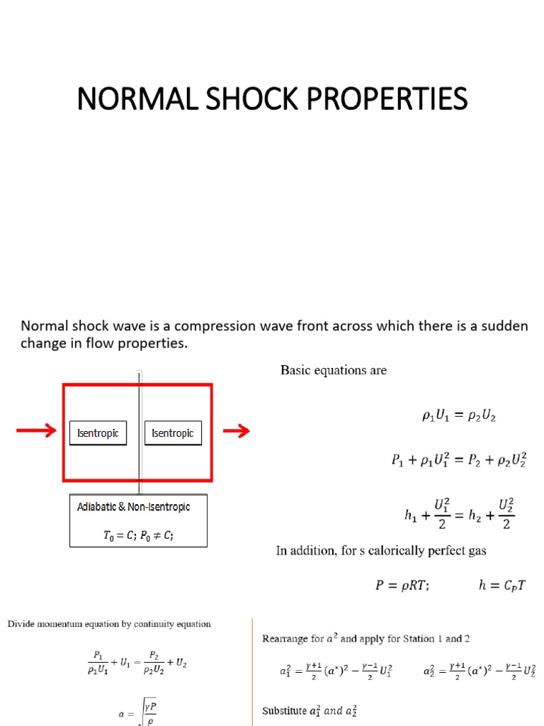 Normal and Oblique Shock Properties | PDF