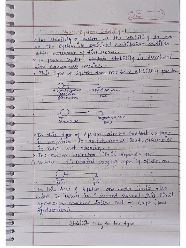 Power System Stability Notes | PDF