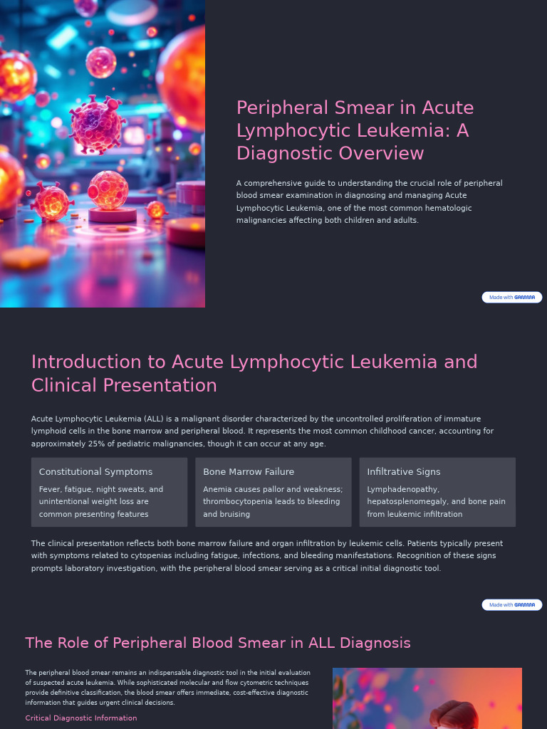 Peripheral Smear in Acute Lymphocytic Leukemia A Diagnostic Overview ...