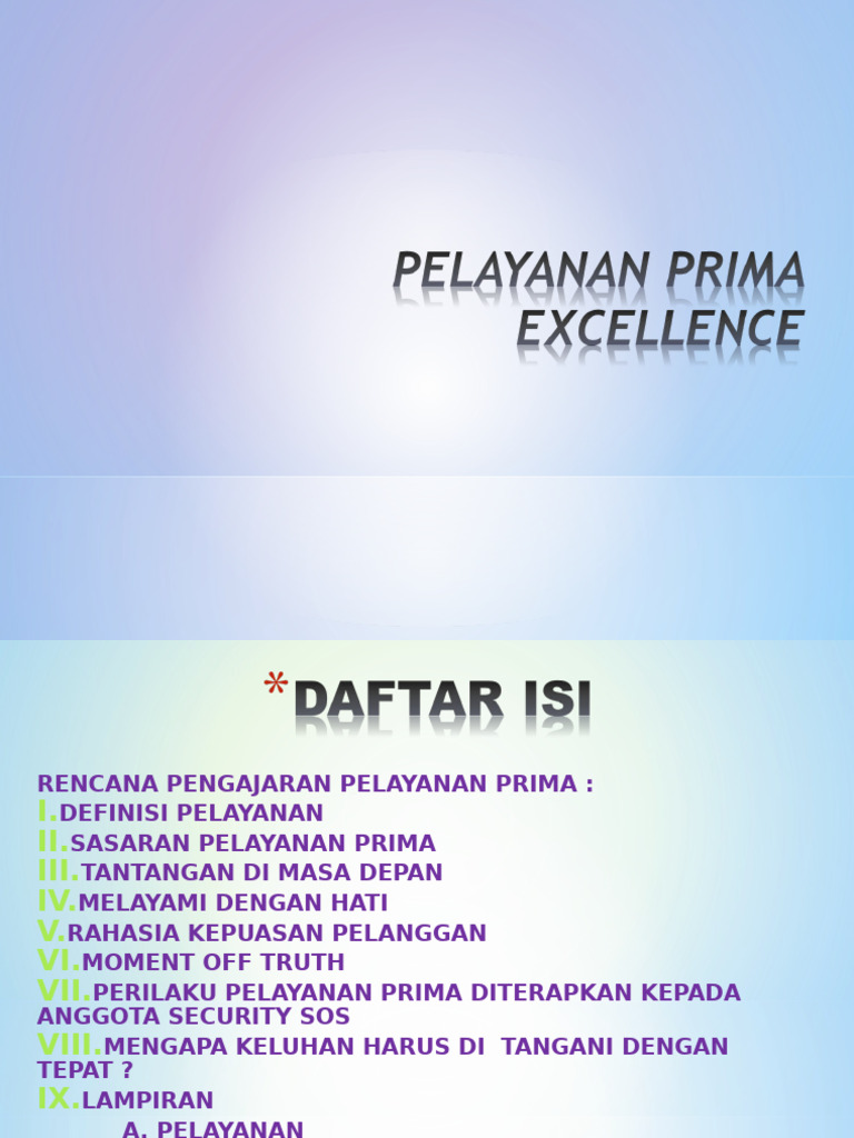 Pelayanan Prima Excelence | PDF