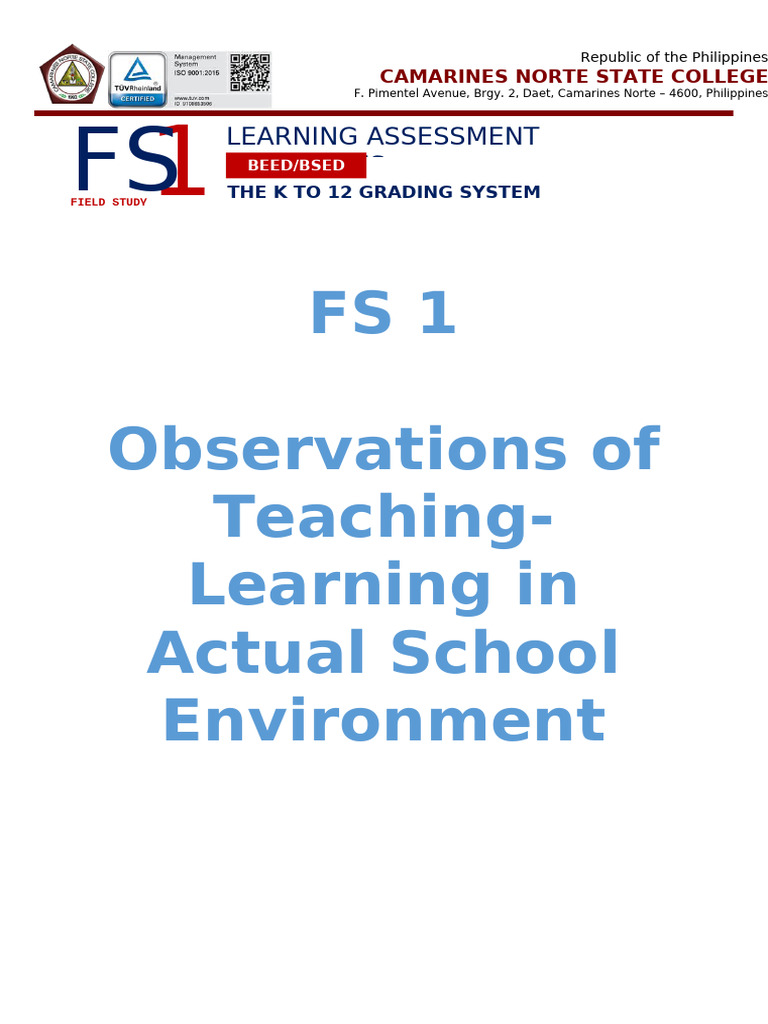 Fs 1 Ep 4_bola, Julie Ann p. | PDF | Learning | Teachers