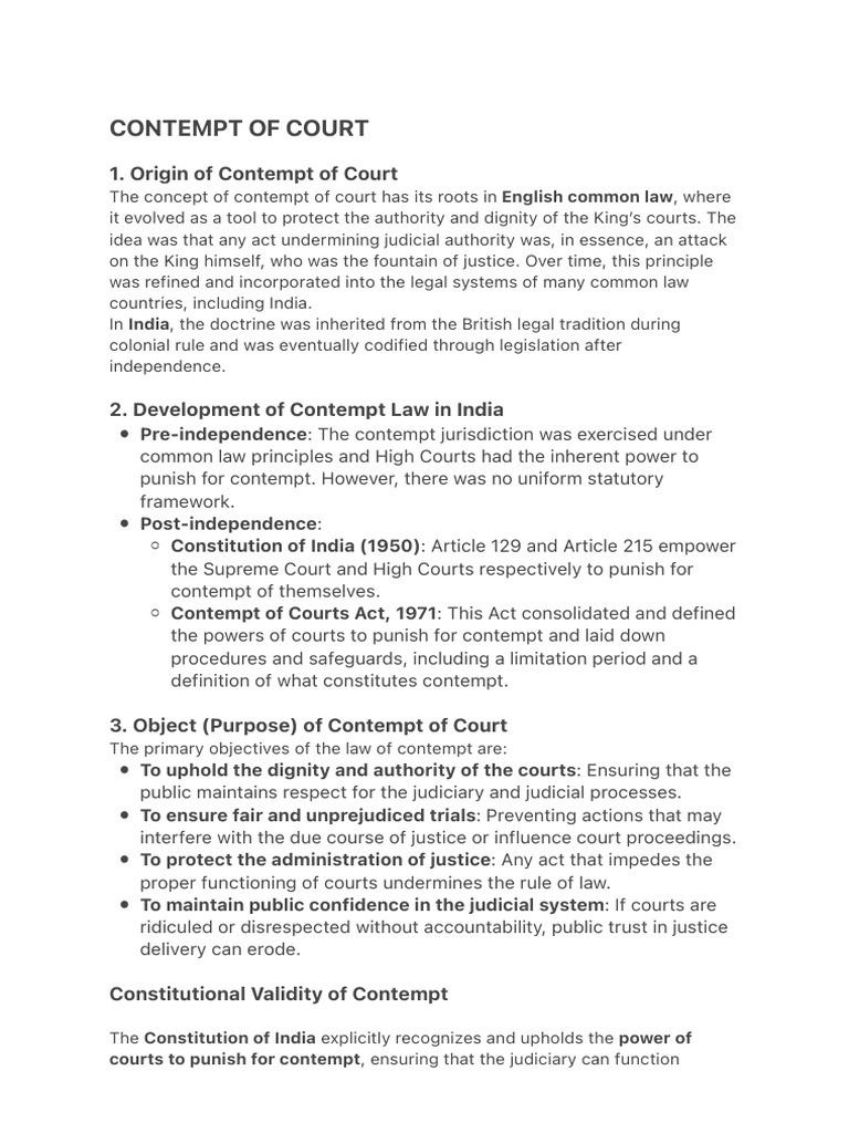 Contempt of Court | PDF | Contempt Of Court | Criminal Law