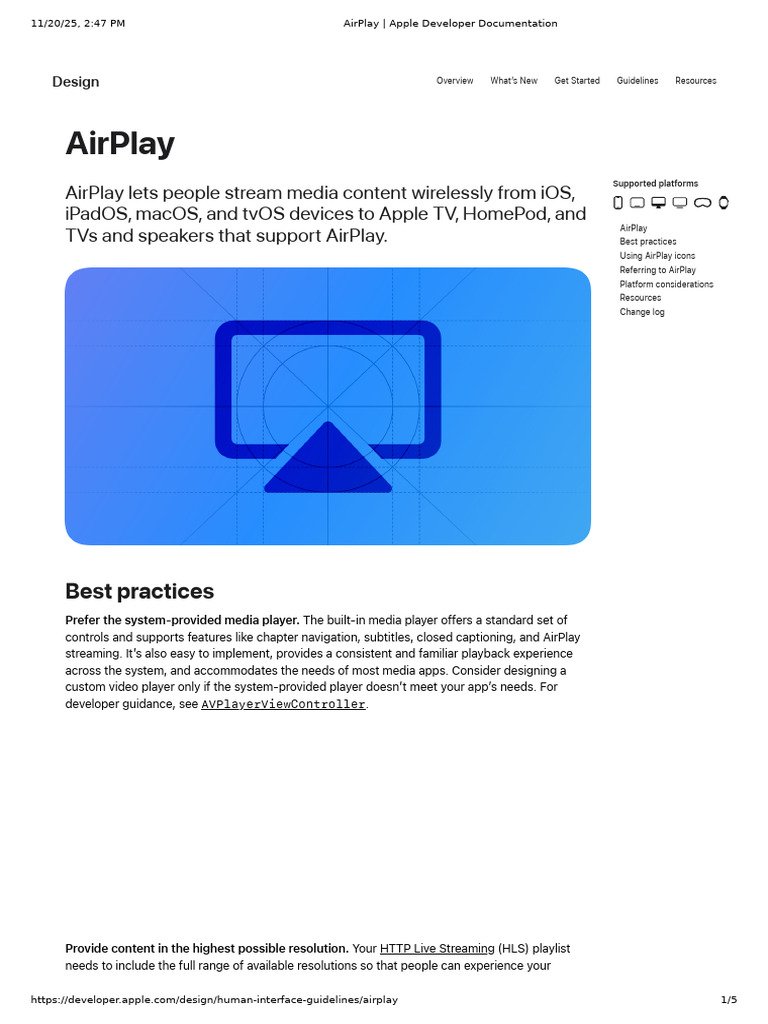 AirPlay - Apple Developer Documentation | PDF | Letter Case | Ios