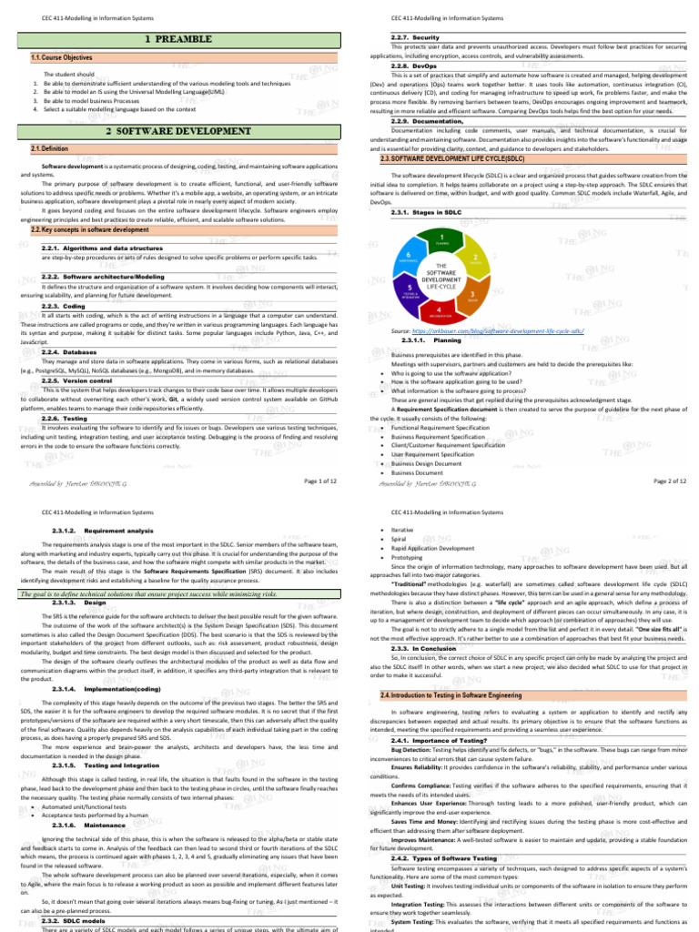 Information Systems Modeling Techniques | PDF | Software Testing ...