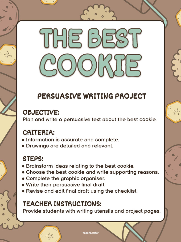 Persuasive Writing Project The Best Cookie Print Able PDF | PDF | Human ...