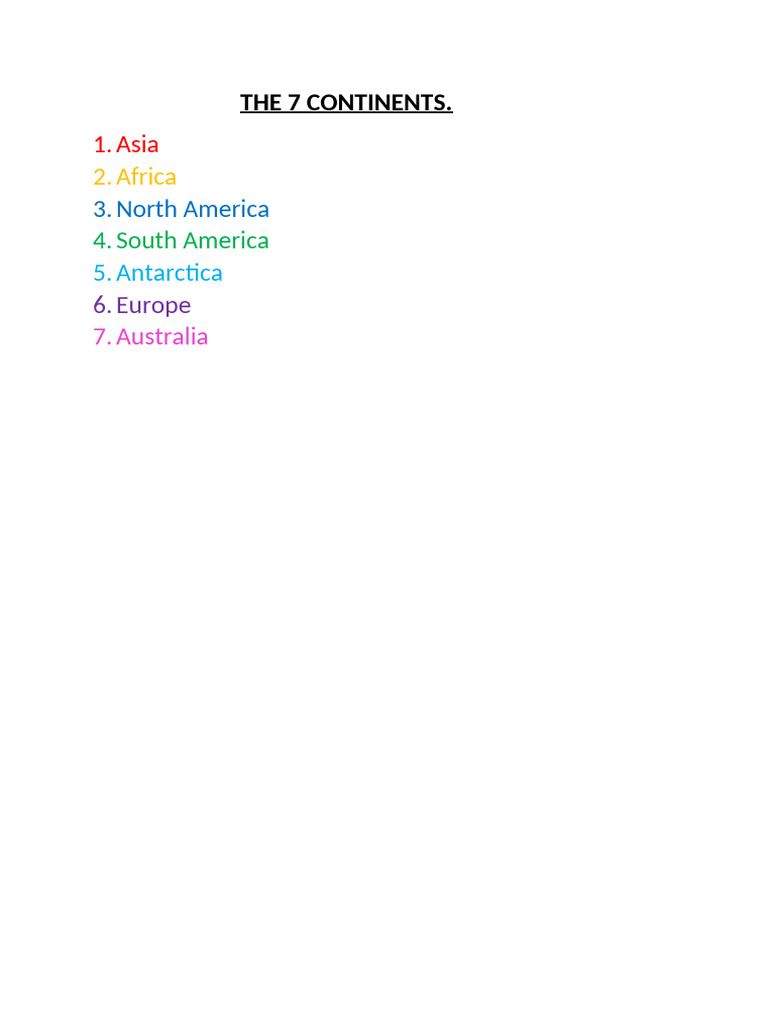 The 7 Continents | PDF