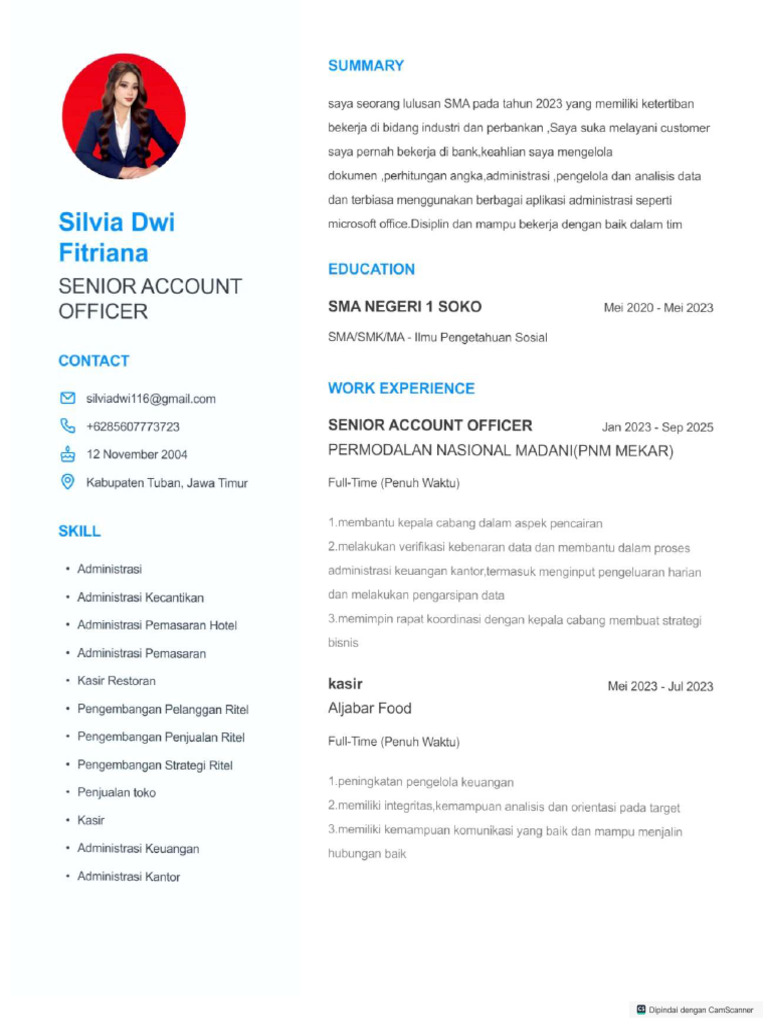 Silvia Dwi Fitriana - CV Terbaru | PDF