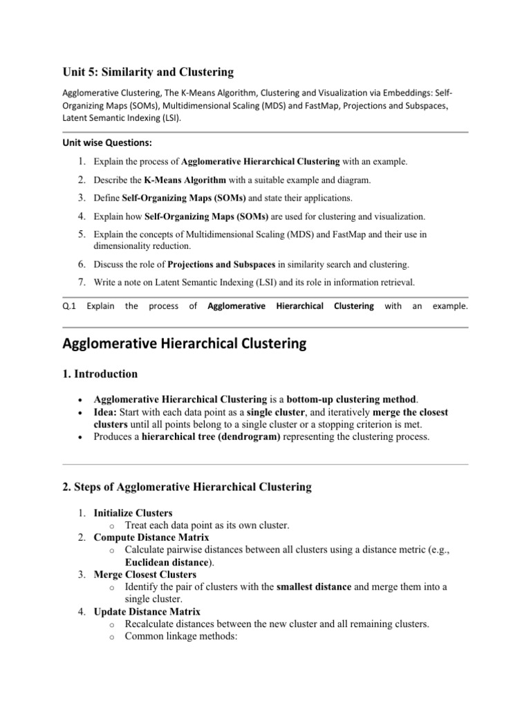 Unit5 With QB | PDF | Cluster Analysis | Information Science