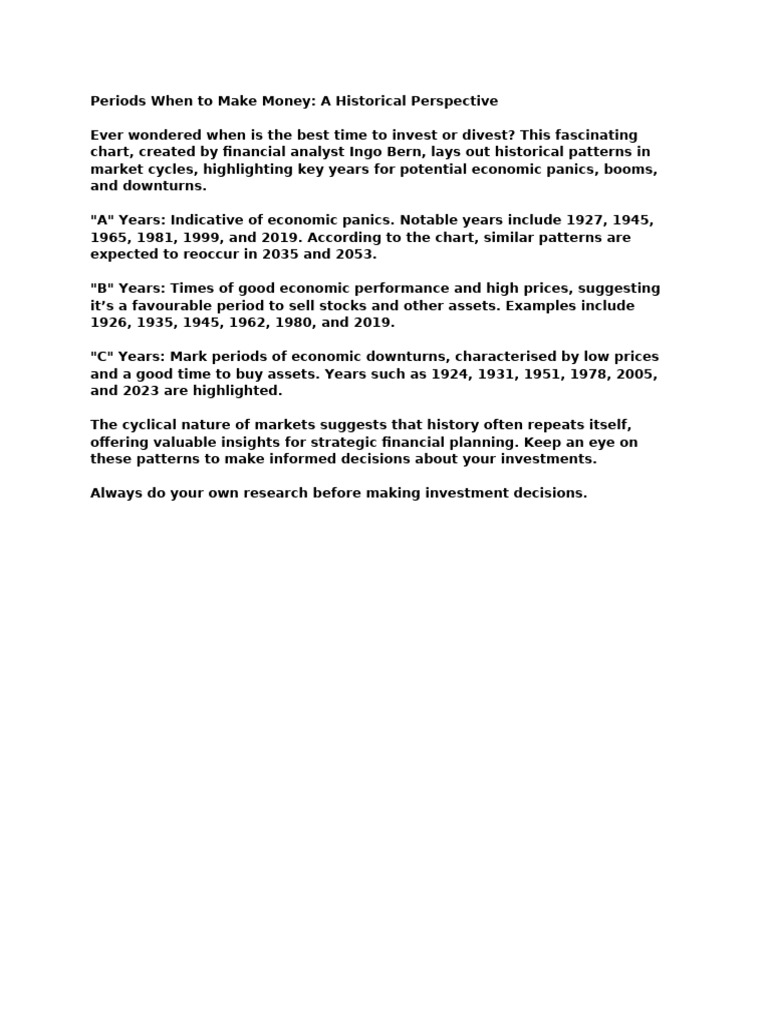 Periods When To Make Money | PDF
