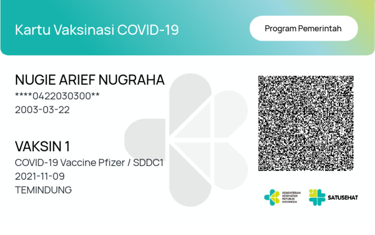 Sertifikat Vaksin Dosis 1 Nugie 183 | PDF