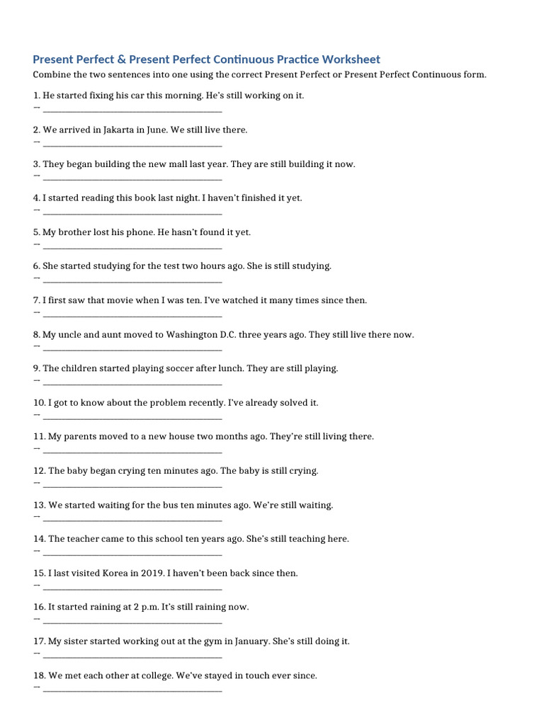 Present Perfect Worksheet | PDF | Chess Openings | Chess