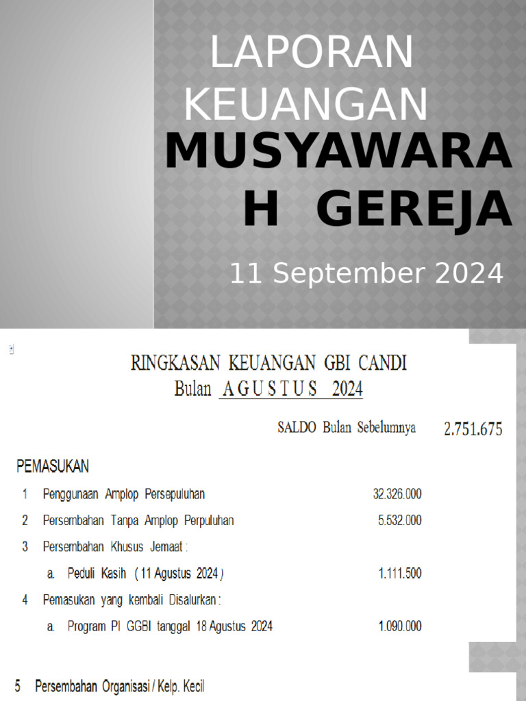 PPT Lap. Keu Muger 11 Sept'24 | PDF